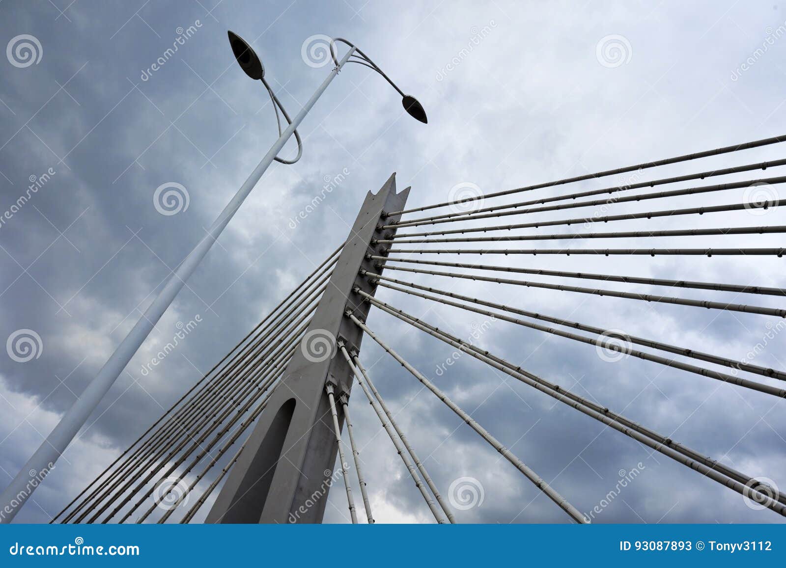 Bridge with Steel Tension Cables Stock Image - Image of landmark ...