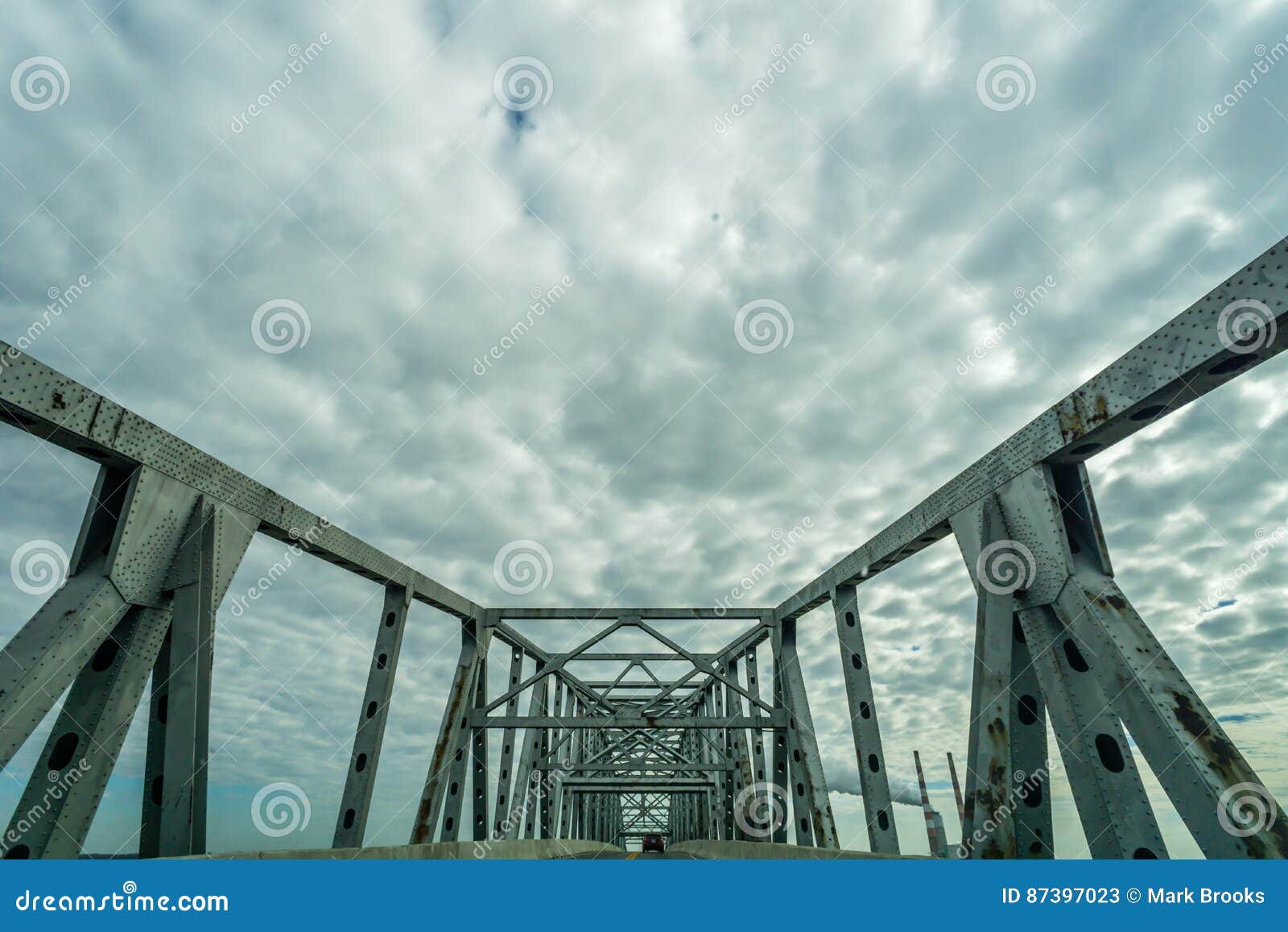 Bridge Structure and Frame from the Car Stock Image - Image of beam ...