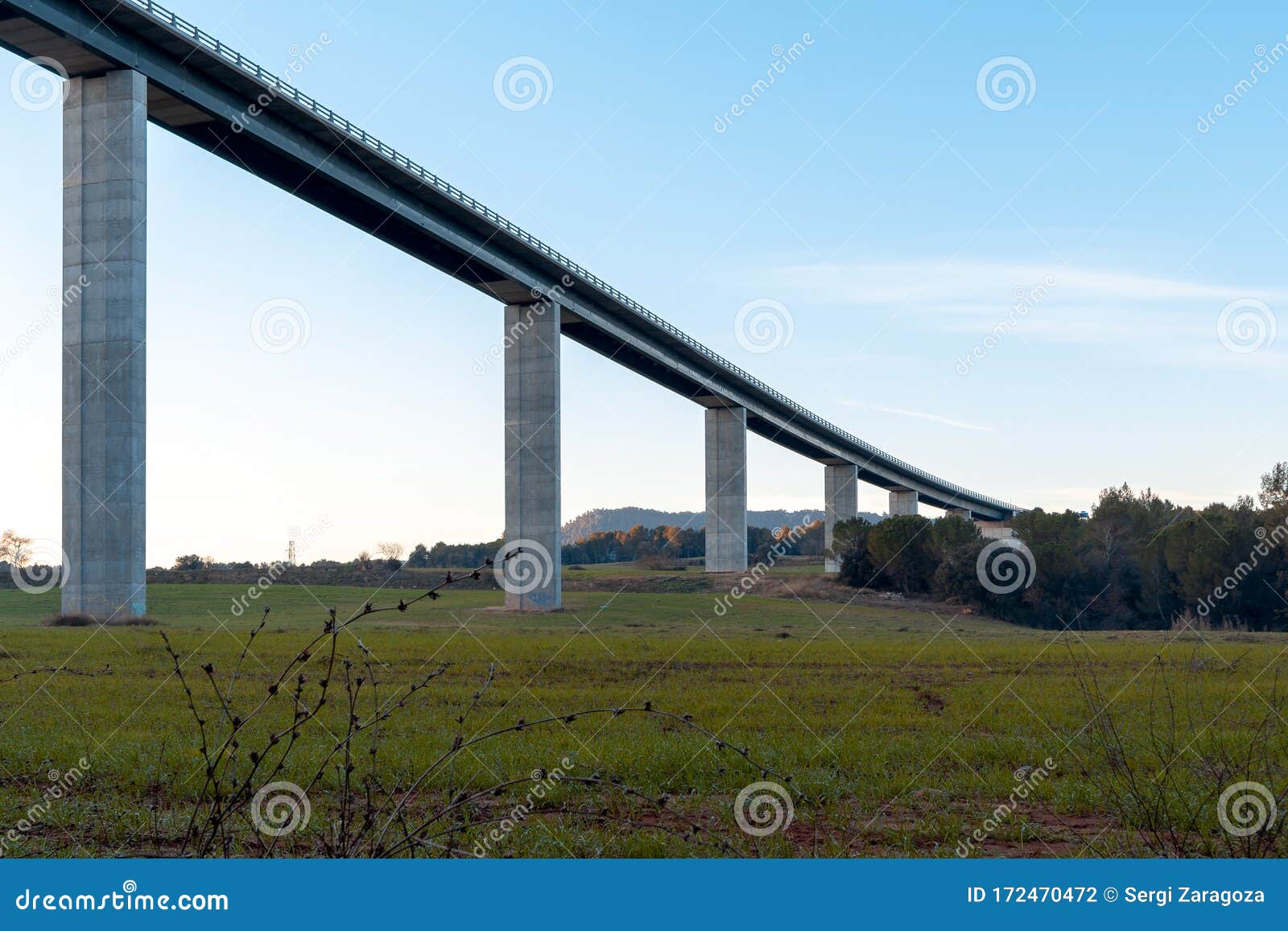 Bridge Structure from Underneath with Background Forest Stock Photo ...
