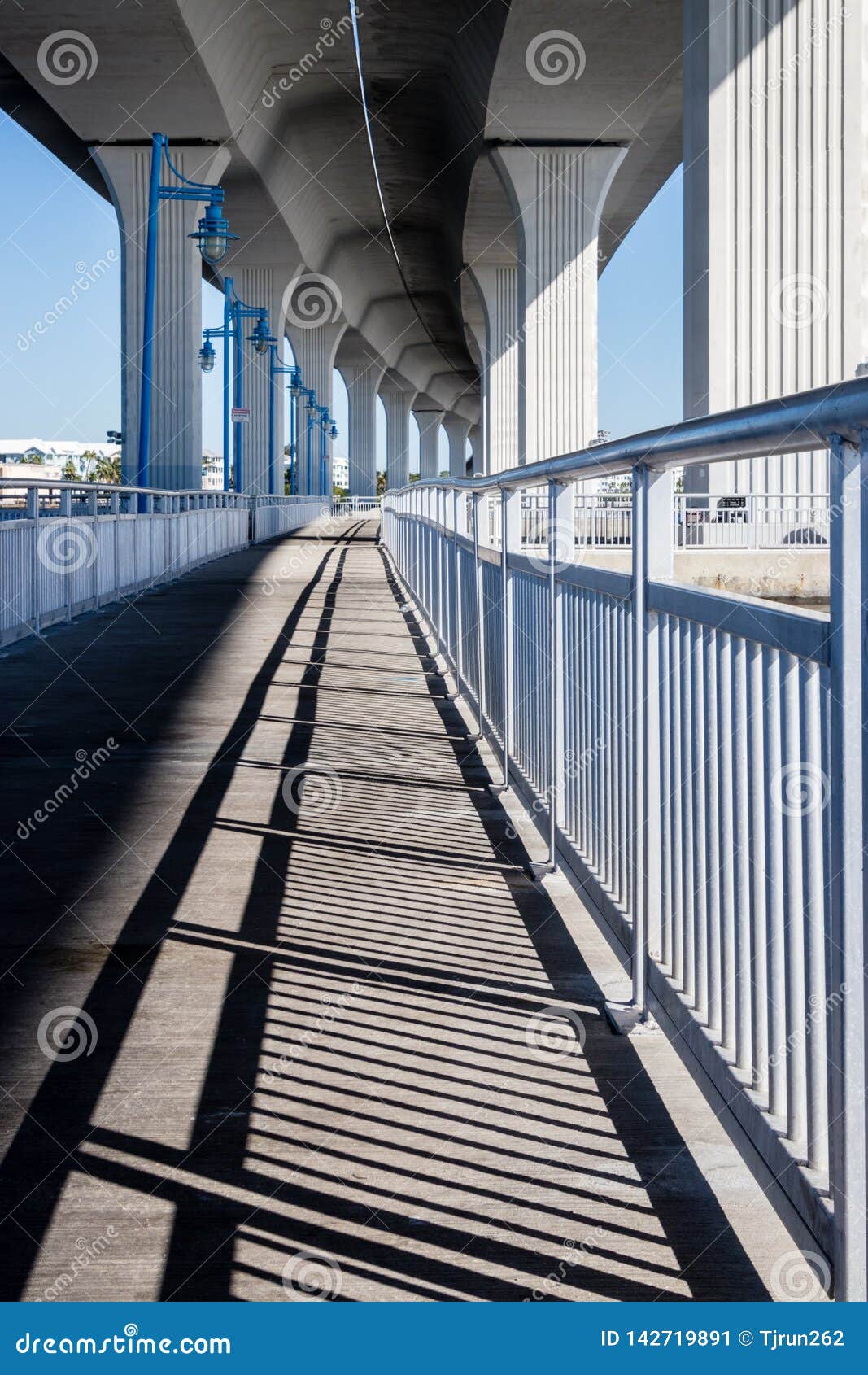 Pedestrian Pathway Under a Concrete Bridge Stock Image - Image of ...
