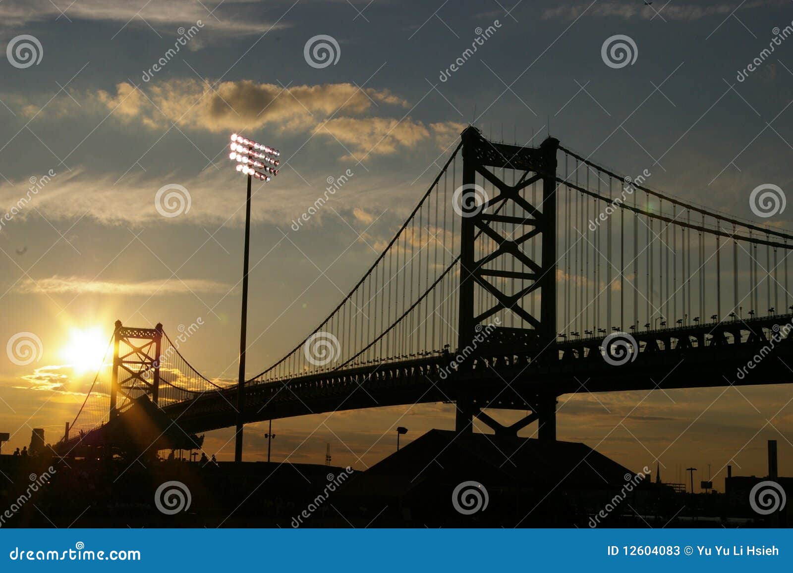 Bridge, sunset stock image. Image of sunset, landmarks - 12604083