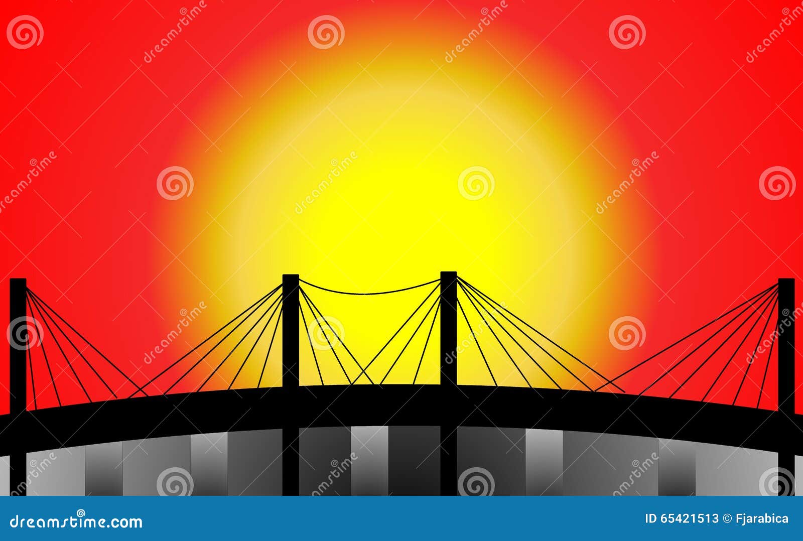 Bridge stock illustration. Illustration of sunset, packaging - 65421513