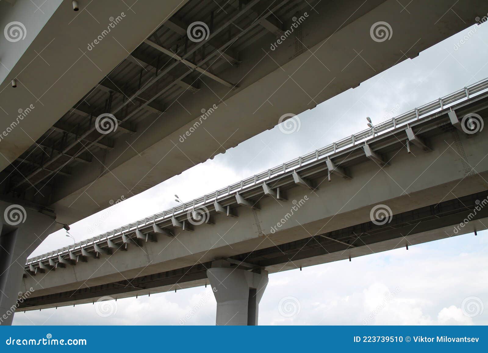 Bridge with Supports Close - Up View from Below Stock Photo - Image of ...