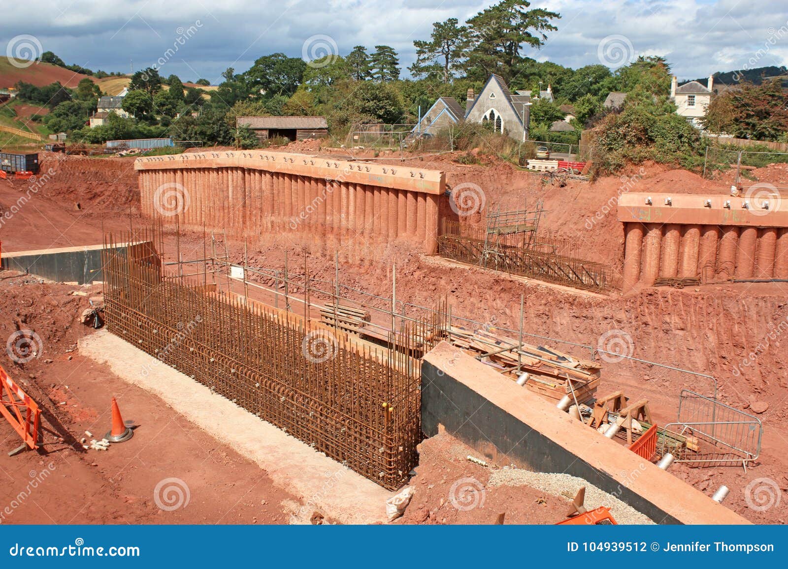 Bridge Supports Under Construction Stock Photo - Image of construction ...