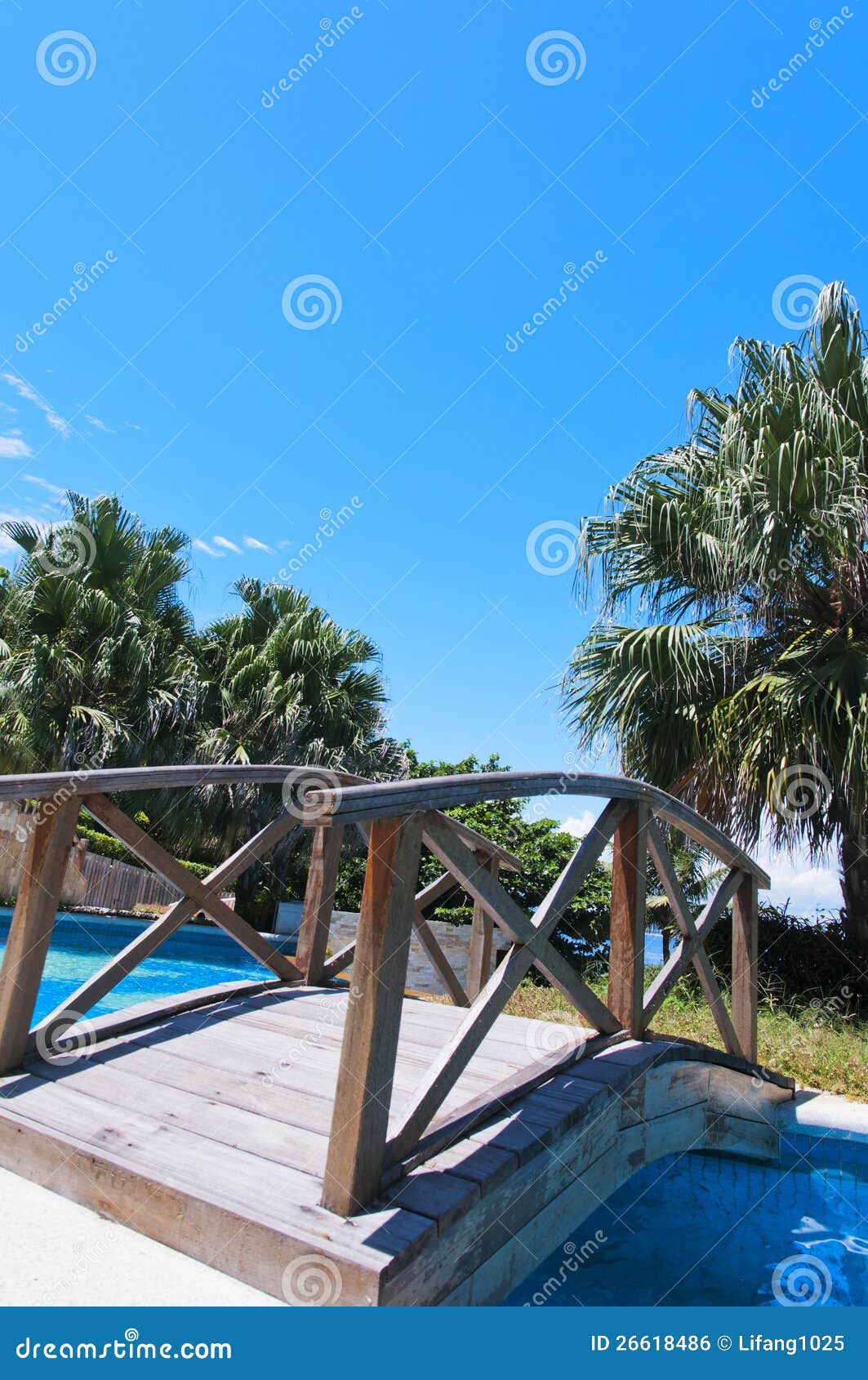 Bridge on Swimming pool stock photo. Image of rest, poolside - 26618486