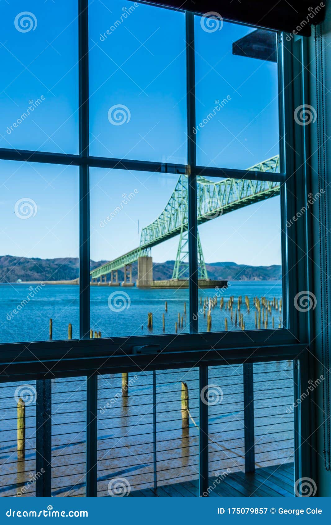 Bridge Througth Window stock image. Image of water, panes - 175079857
