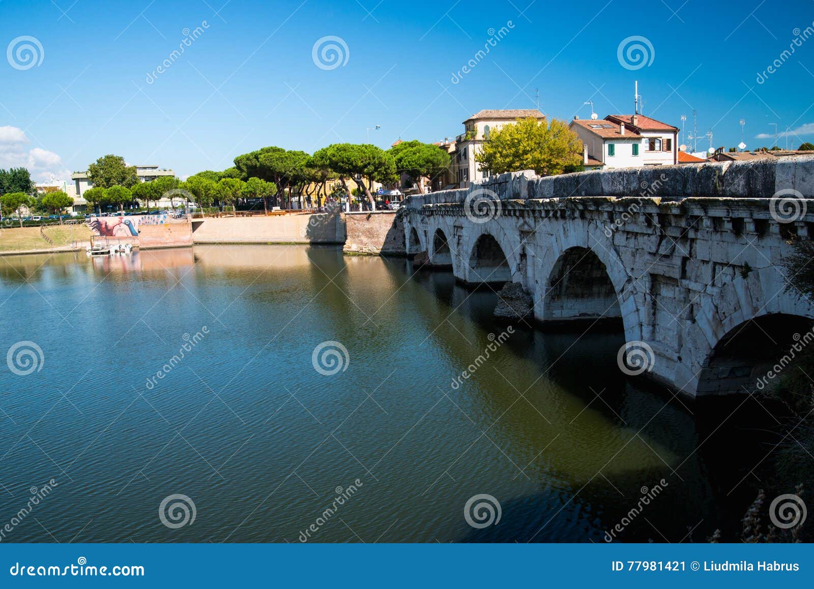 The Bridge of Tiberius in Rimini - Italy Editorial Photo - Image of ...