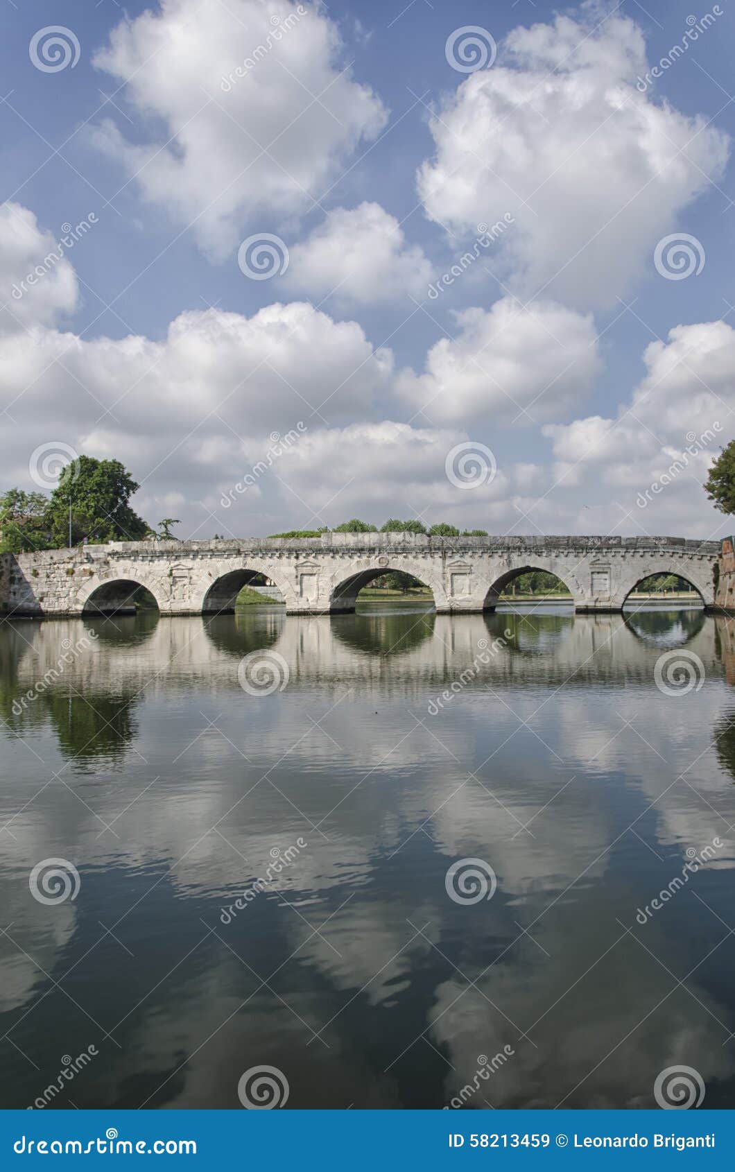 Bridge of Tiberius in Rimini Stock Image - Image of river, monument ...