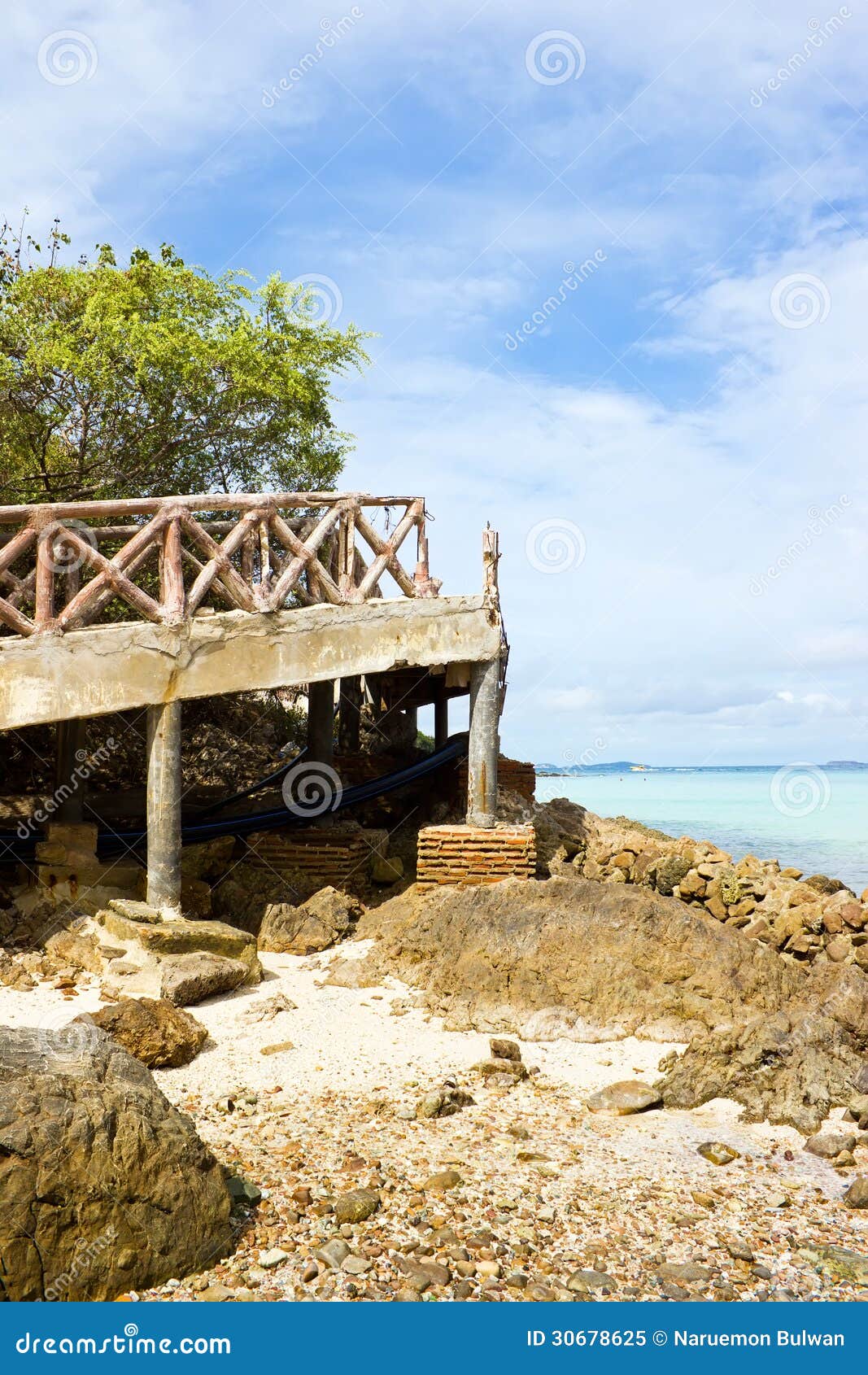 Bridge at Tien beach stock image. Image of sand, island - 30678625