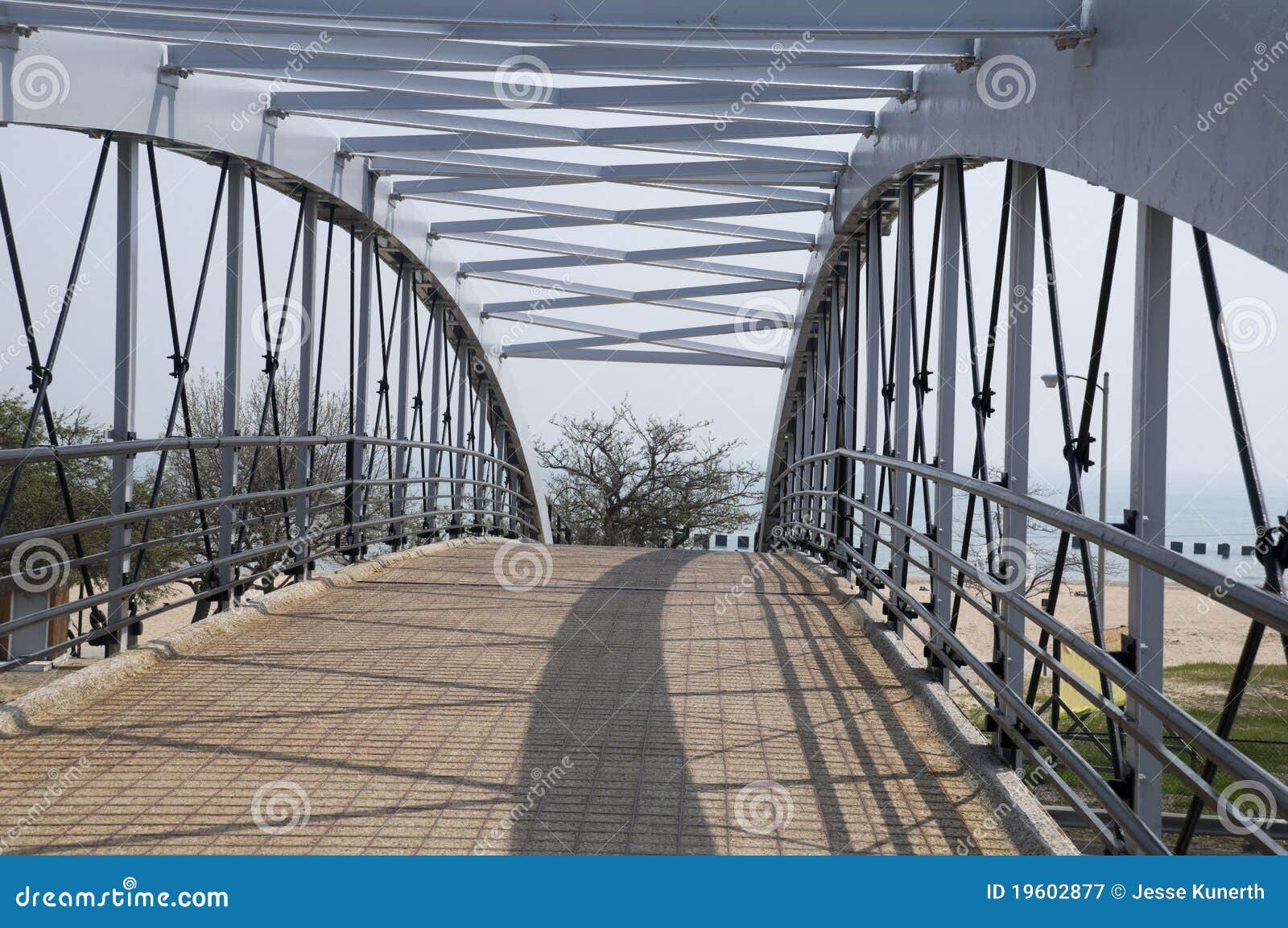 Bridge to Beach stock image. Image of illinois, architectrue - 19602877