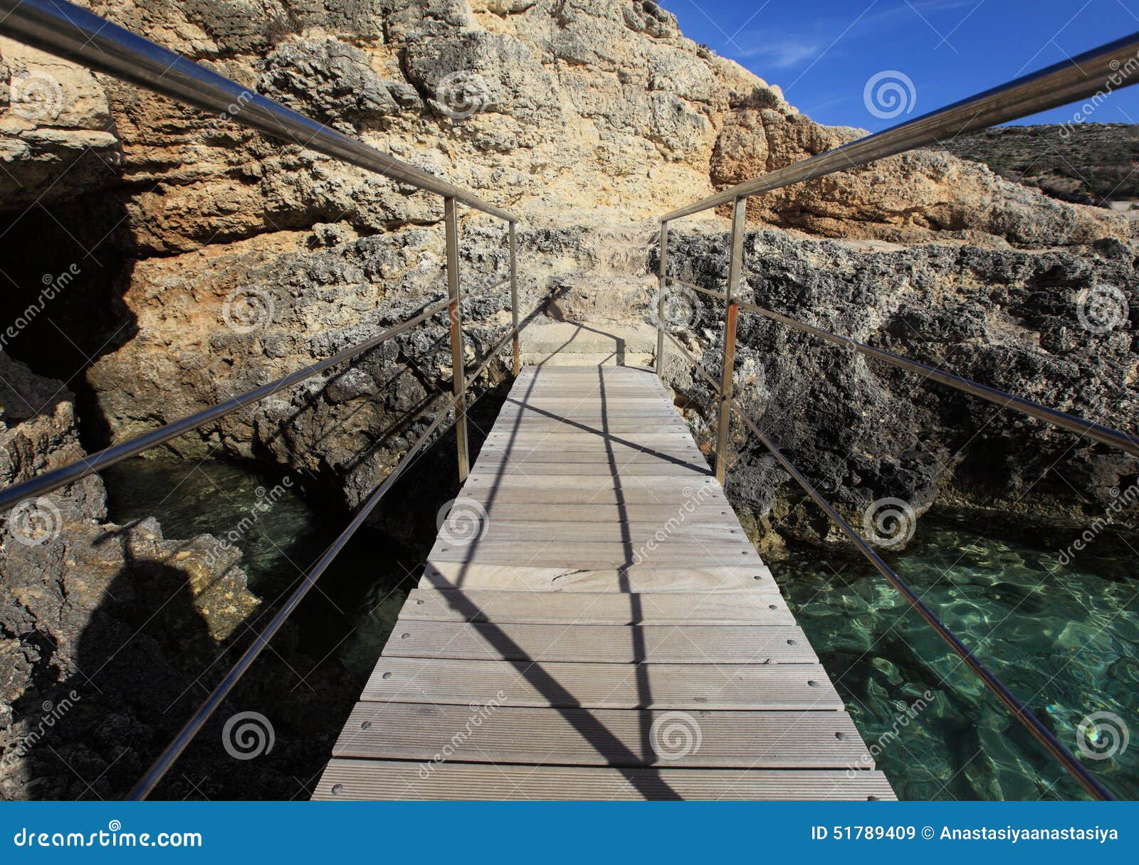 Bridge To the Blue Lagoon, Malta Stock Image - Image of landscape ...
