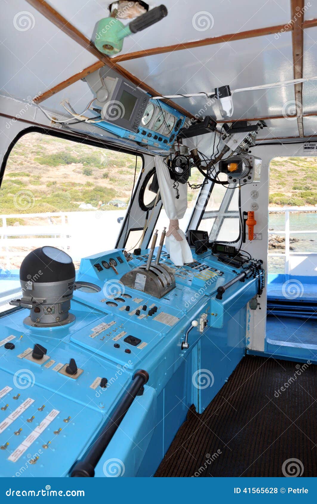Captain Cabin,The Control Room Of The Cargo Ship. Royalty-Free Stock ...