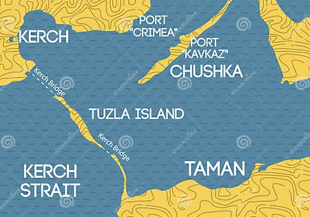 Bridge To Crimea. Schematic Map of Kerch Bridge Stock Vector ...