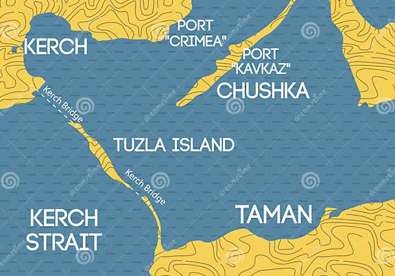 Bridge To Crimea. Schematic Map of Kerch Bridge Stock Vector ...