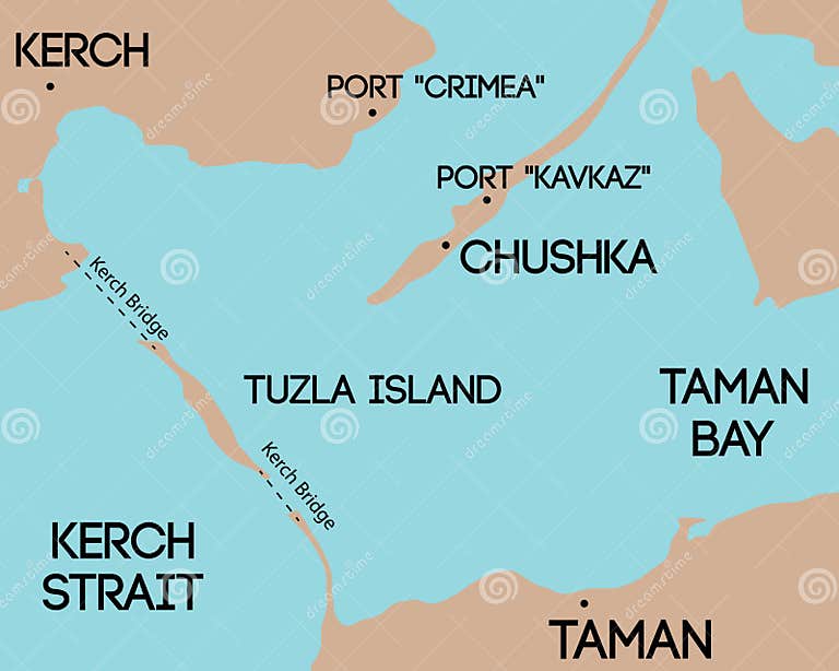 Bridge To Crimea. Schematic Map of Kerch Bridge Stock Vector ...