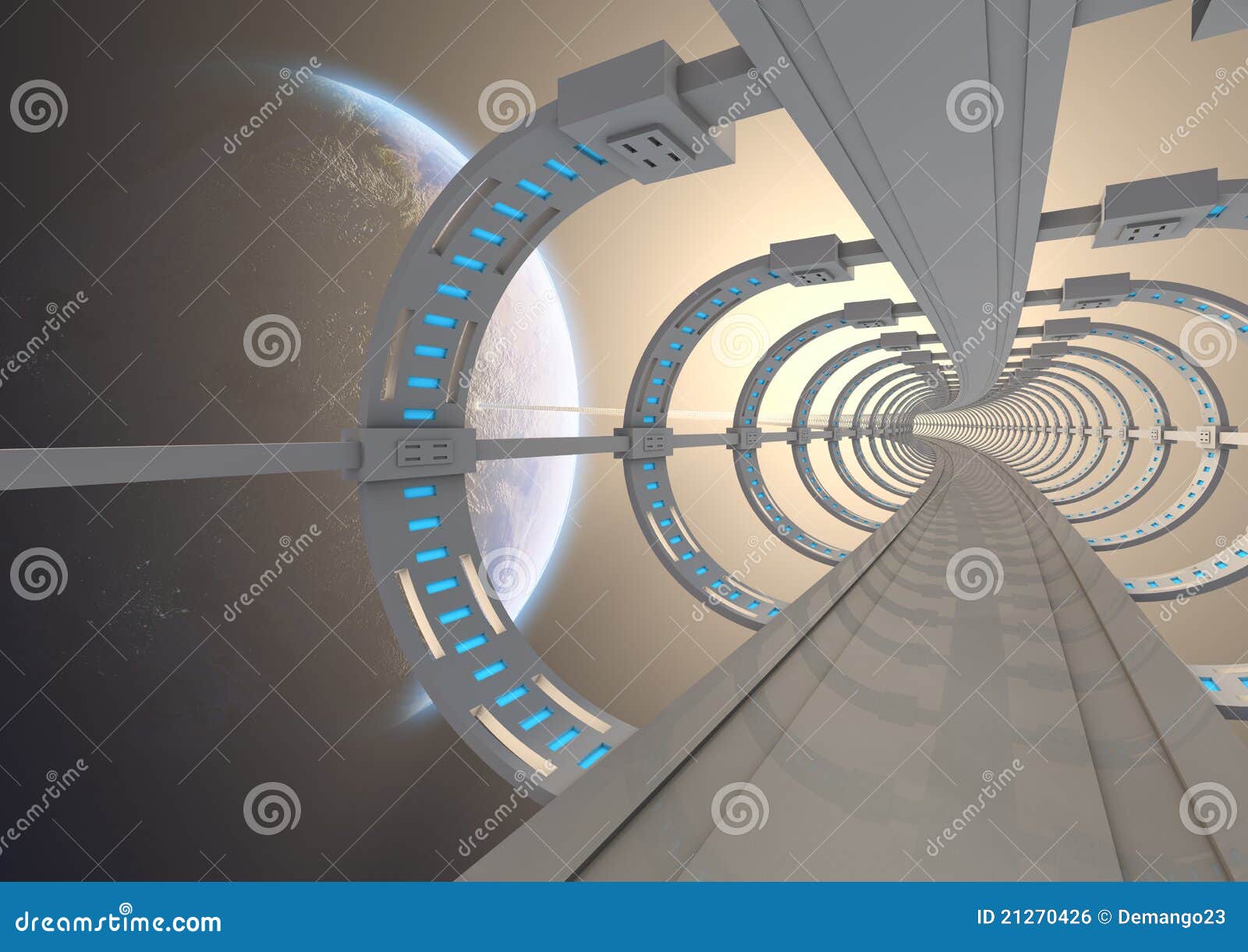 Bridge to earth stock illustration. Illustration of structure - 21270426