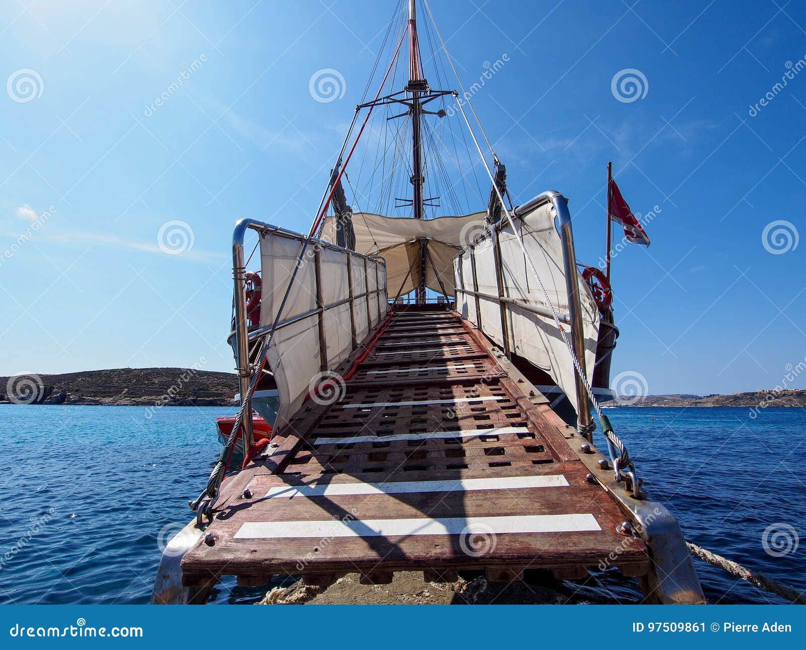 Bridge to sailing ship stock image. Image of season, peaceful - 97509861