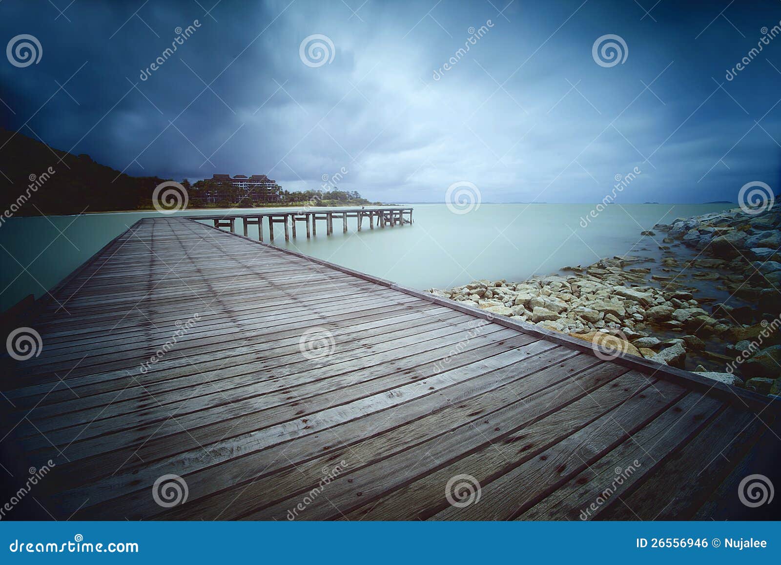 Bridge to the sea stock photo. Image of long, exposure - 26556946