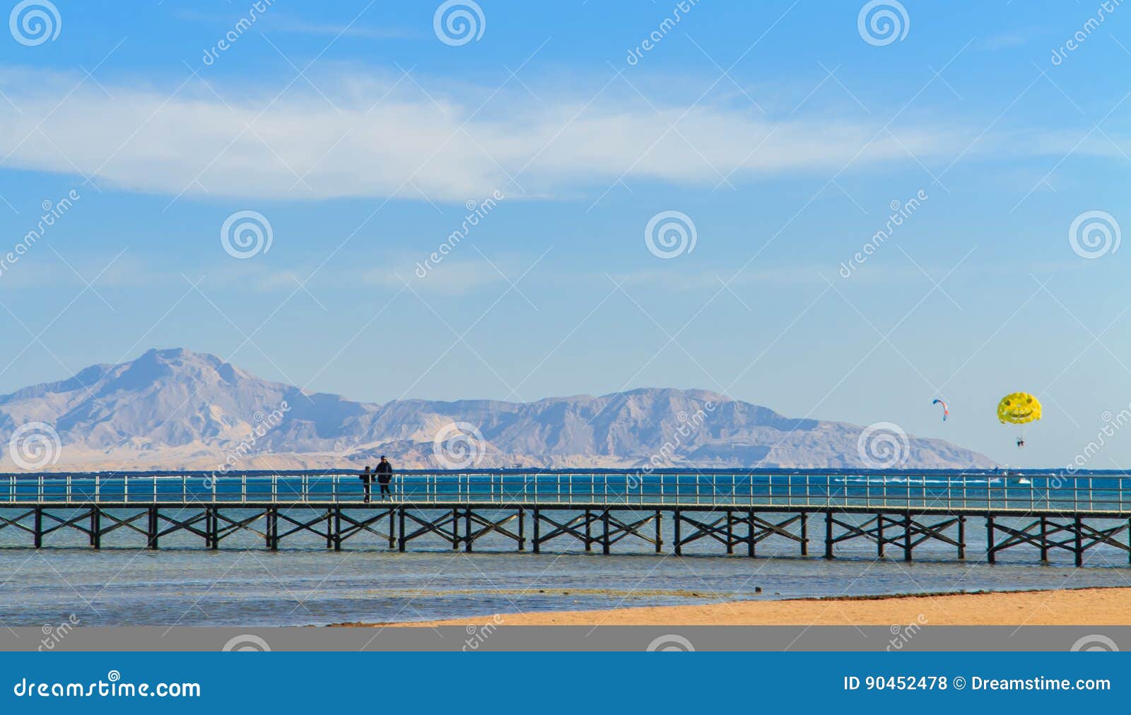 The bridge to the sea stock photo. Image of coast, clear - 90452478