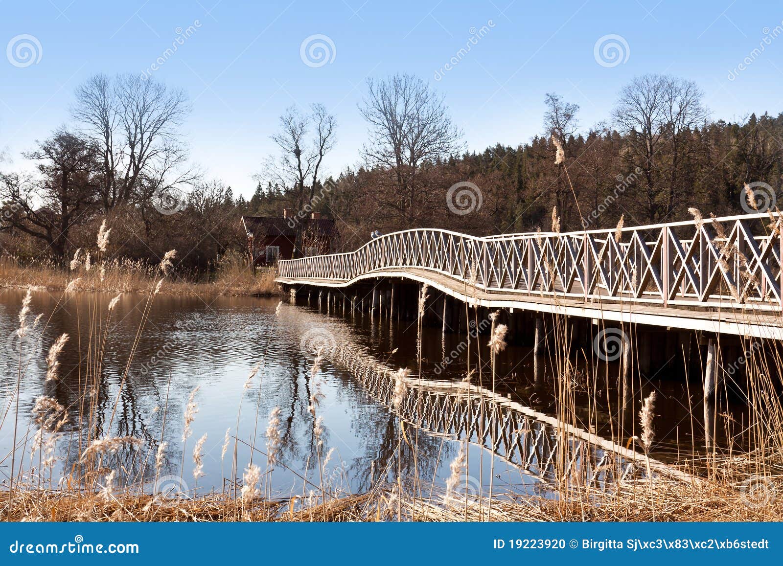 Bridge to the spring. stock photo. Image of spring, house - 19223920