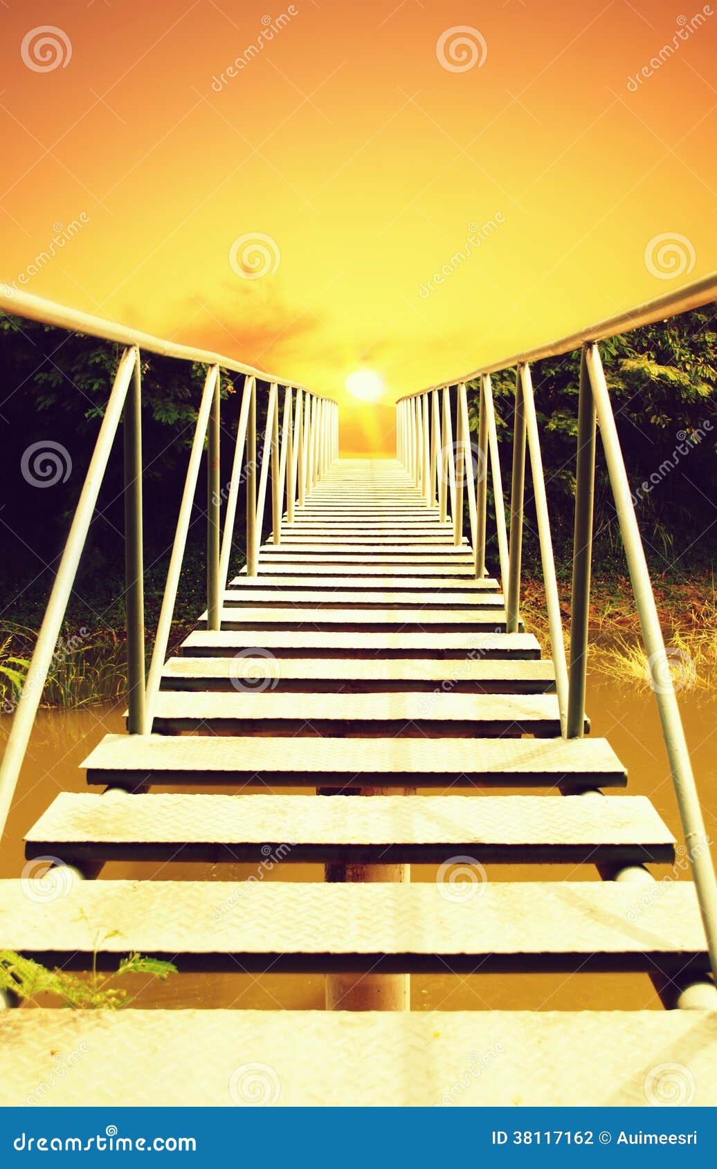 Bridge to the sun stock photo. Image of sunset, summer - 38117162