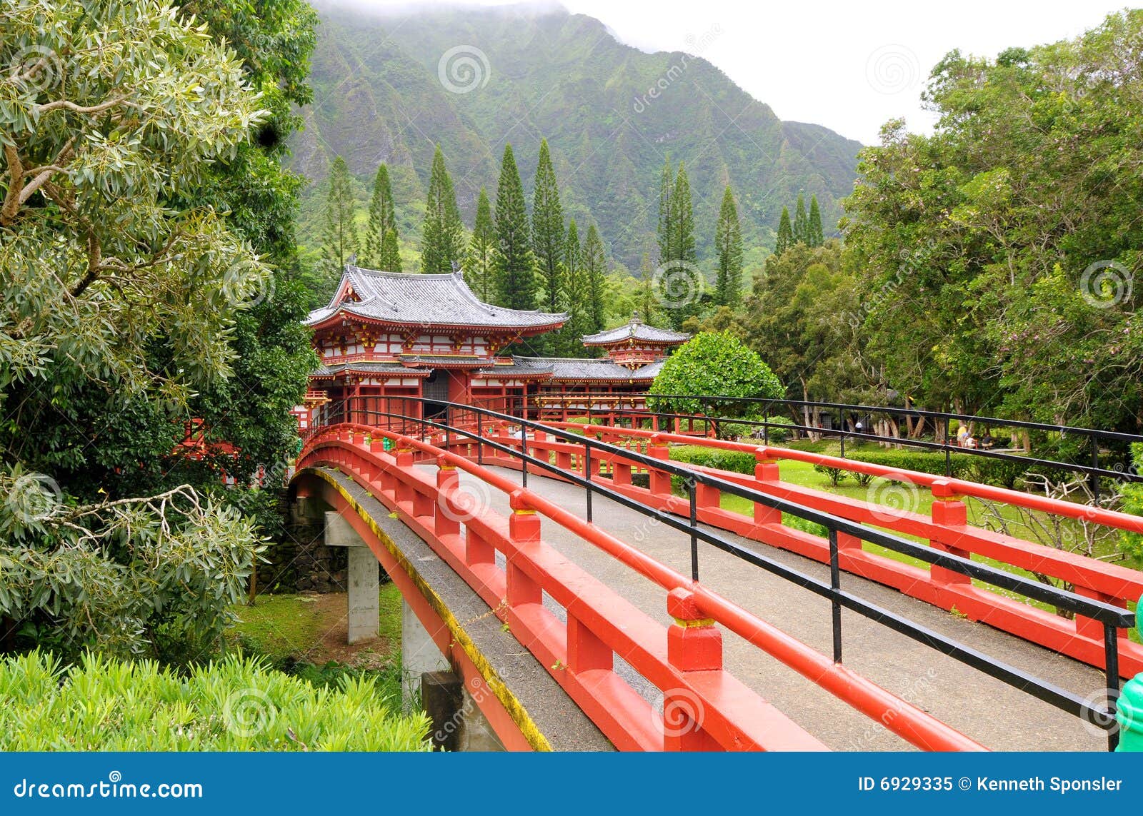 Bridge to temple stock image. Image of mountains, footbridge - 6929335