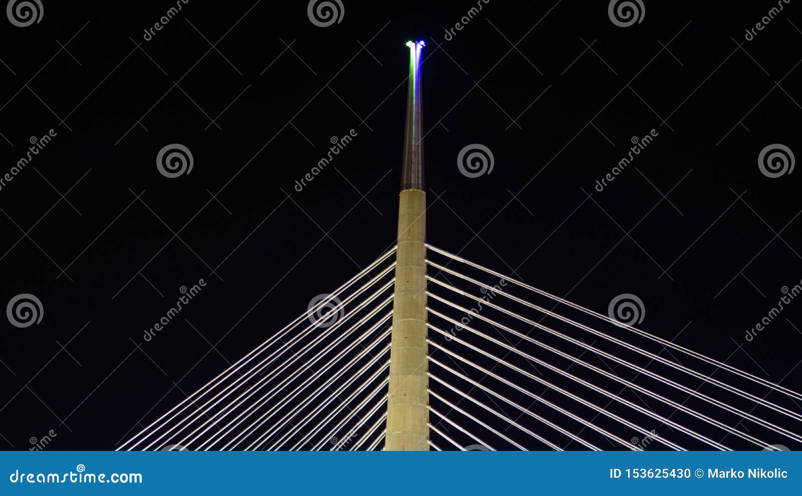Bridge Top Light. Beacon on a Top of a Bridge Stock Photo - Image of ...