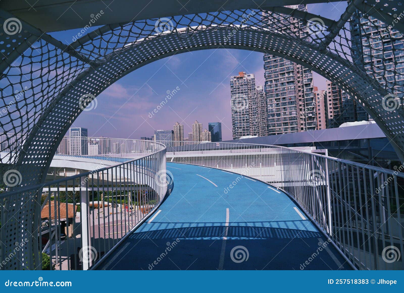 Bridge and skyscrapers stock image. Image of urban, bridge - 257518383