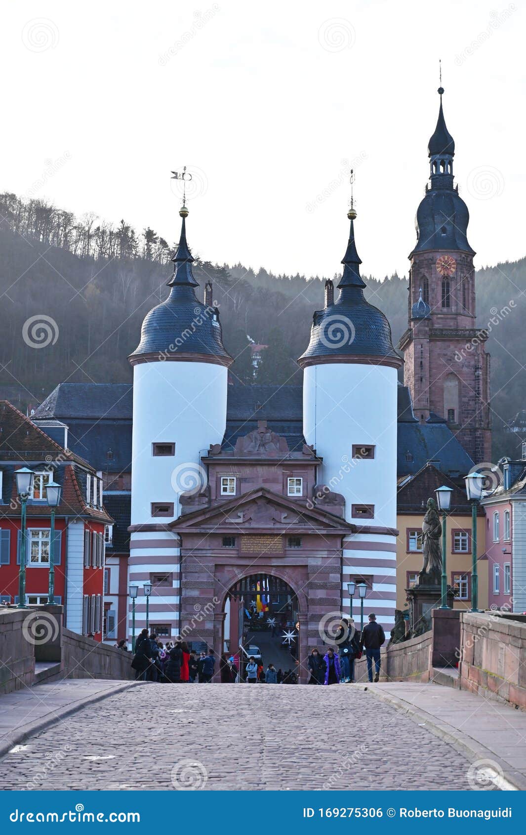 Bridge Towers in Heidelberg, Germany Editorial Photo - Image of stone ...