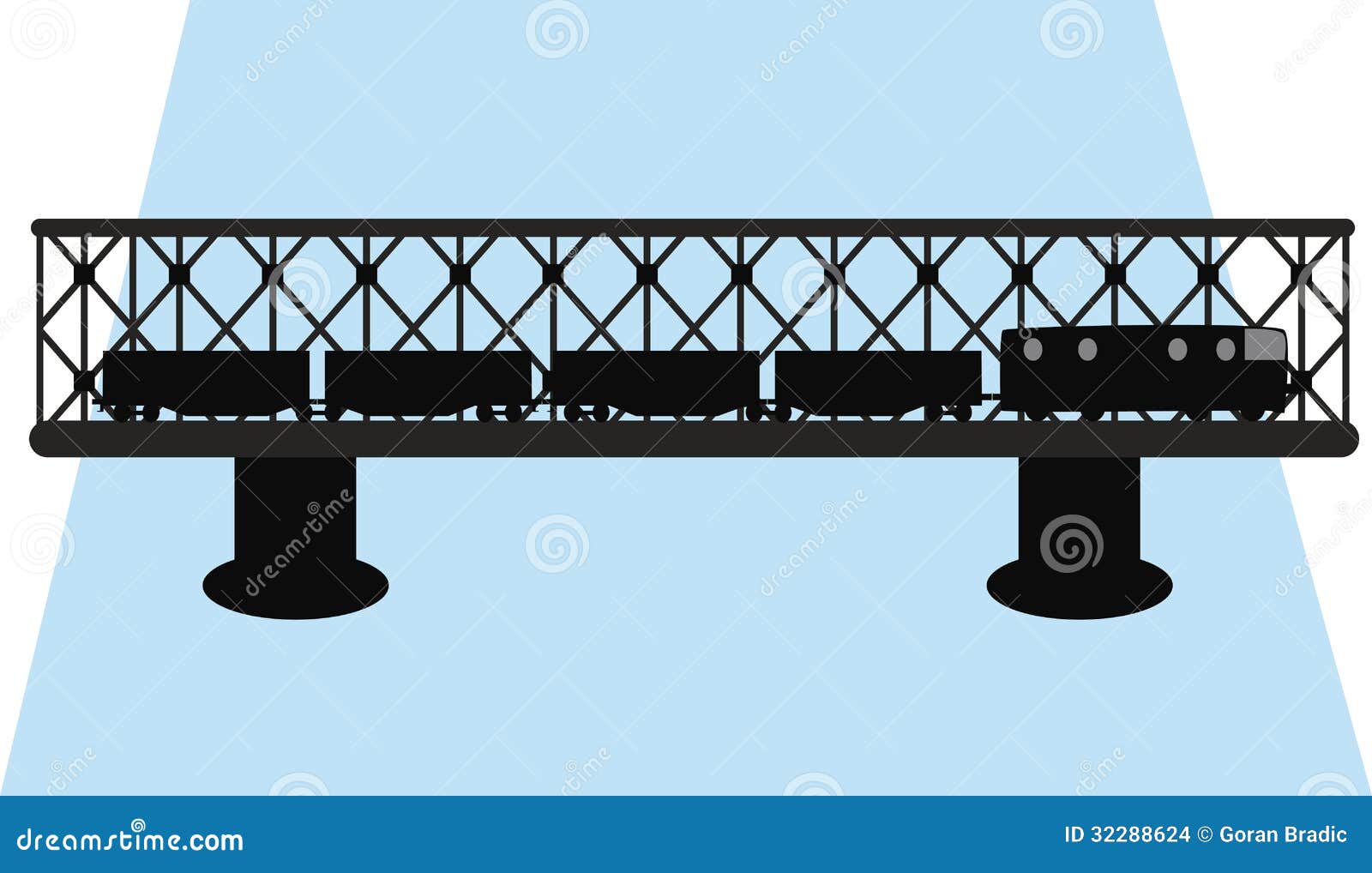 Bridge and Train Silhouette Vector Stock Vector - Illustration of ...