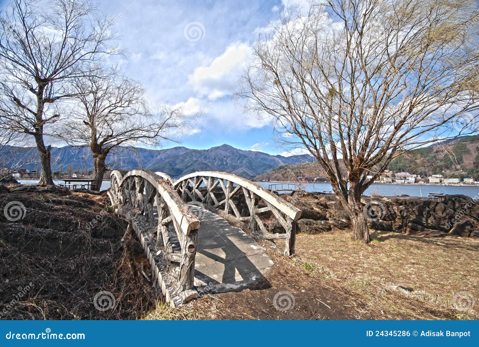 Bridge and Tree in the Japanese Hdr Stock Photo - Image of japanese ...