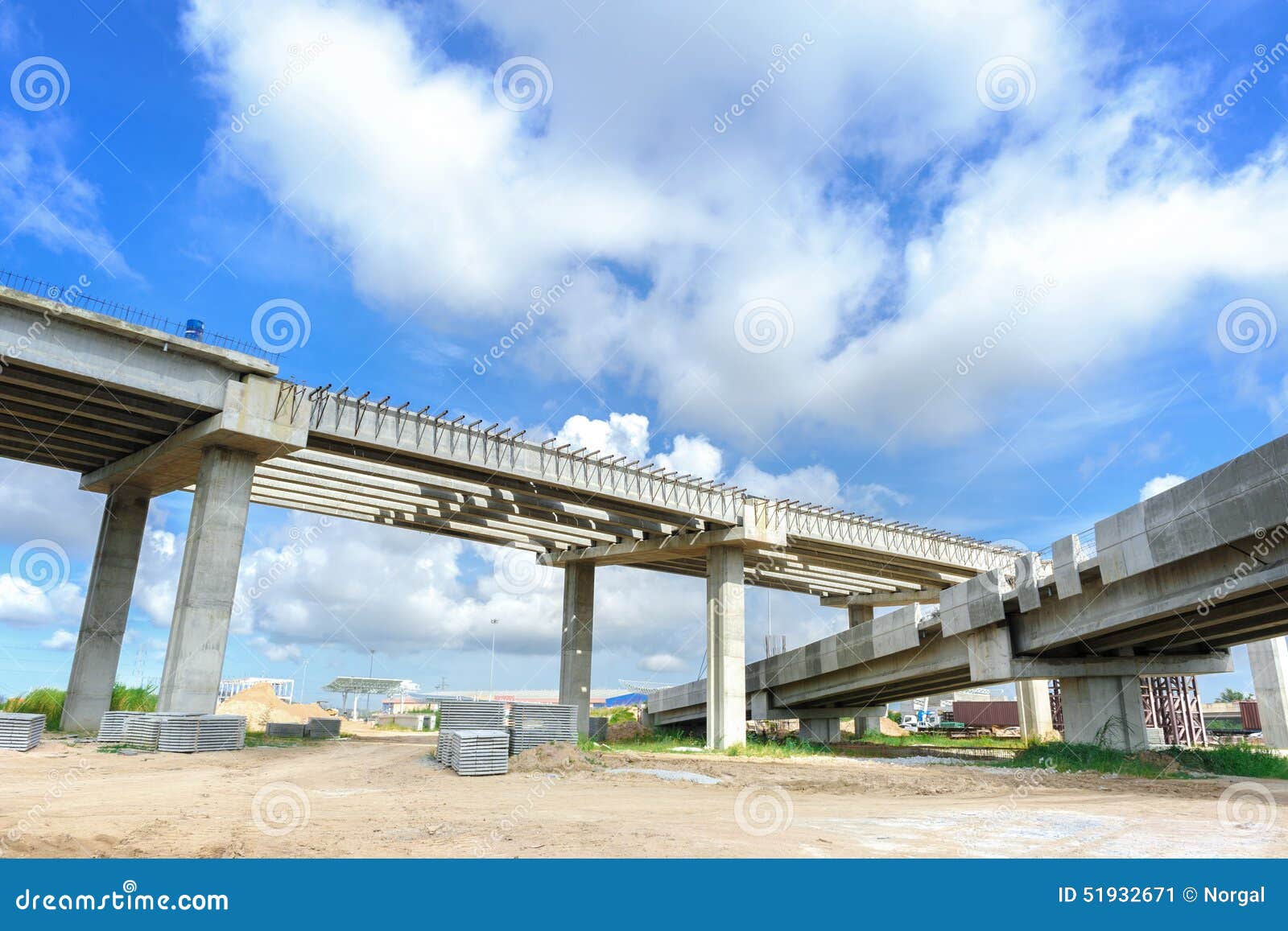 Bridge under construction stock image. Image of beam - 51932671