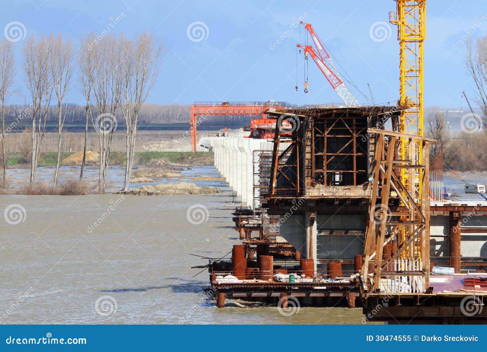 Bridge under construction stock image. Image of heavy - 30474555