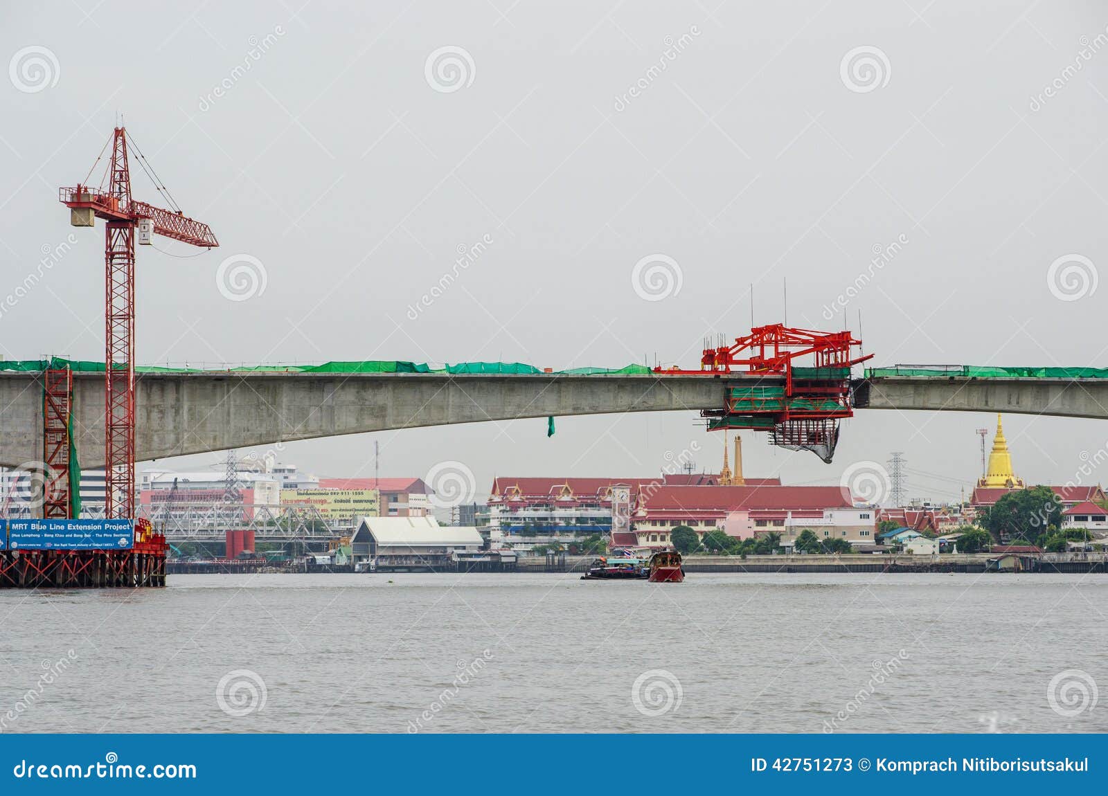 Bridge under construction editorial stock photo. Image of built - 42751273