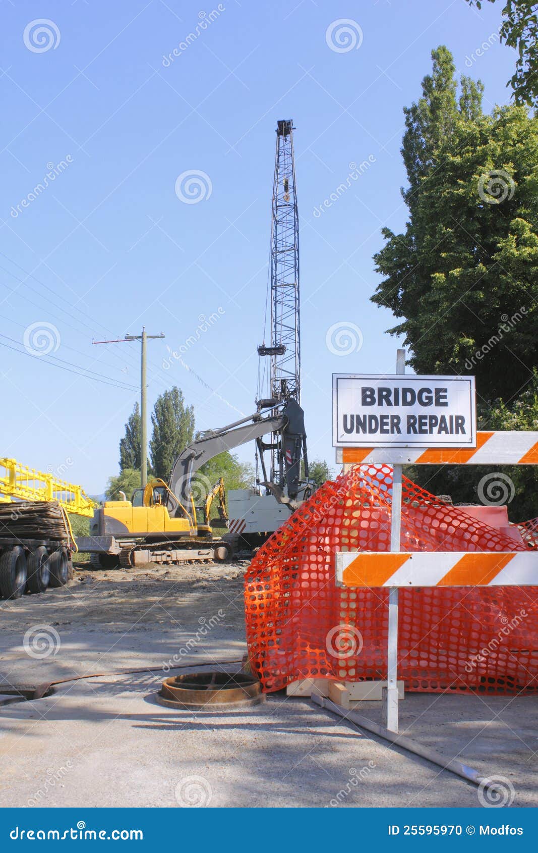 Bridge Under Repair stock photo. Image of barrier, construction - 25595970