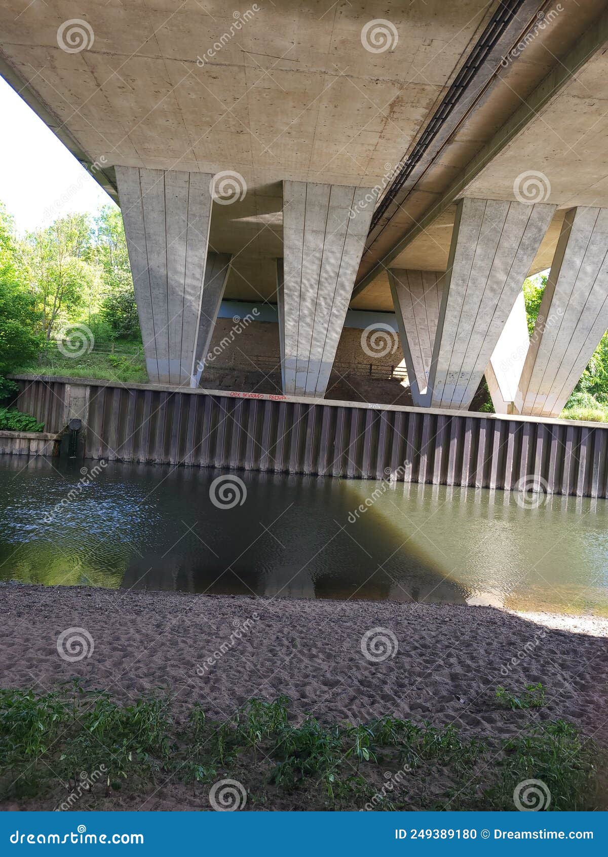 Bridge Underside with Dirty Water Stock Photo - Image of brick, house ...