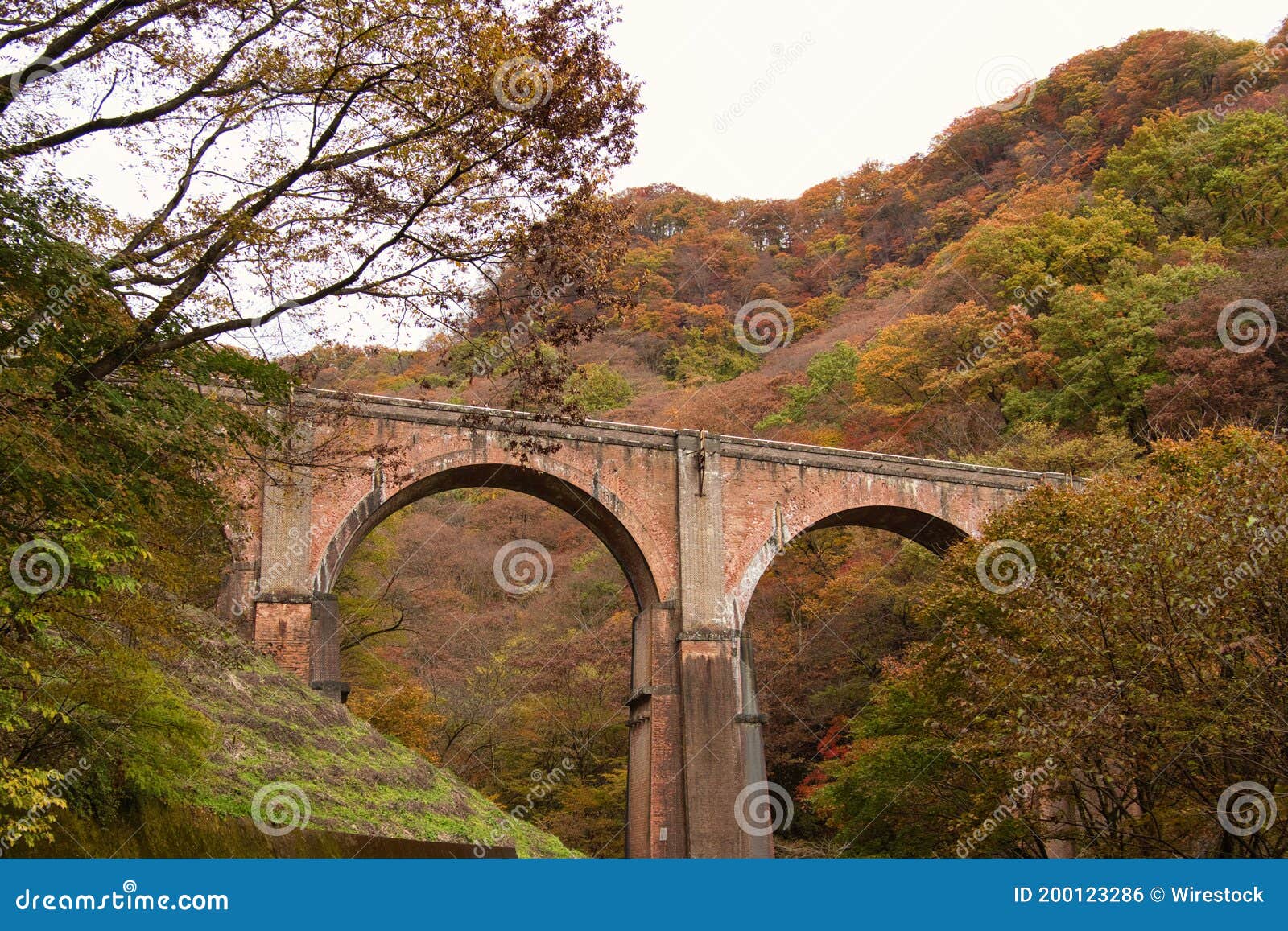 Bridge in the Usui Pass Annaka in Japan Stock Photo - Image of rock ...