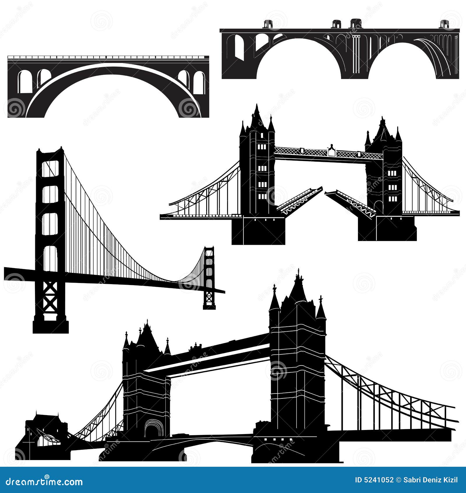 Bridge vector 2 stock vector. Illustration of gate, landmark - 5241052