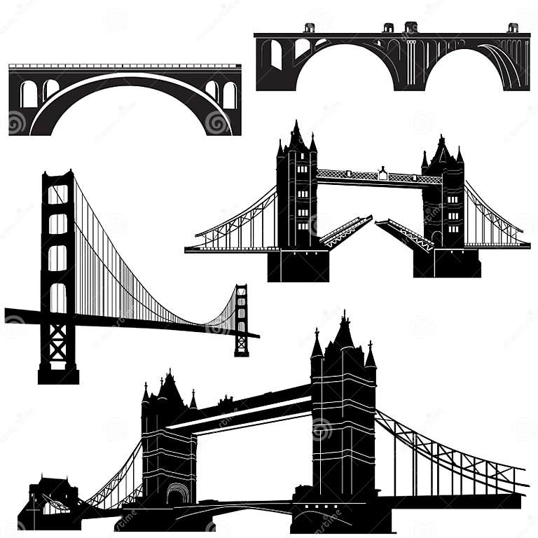 Bridge vector 2 stock vector. Illustration of gate, landmark - 5241052