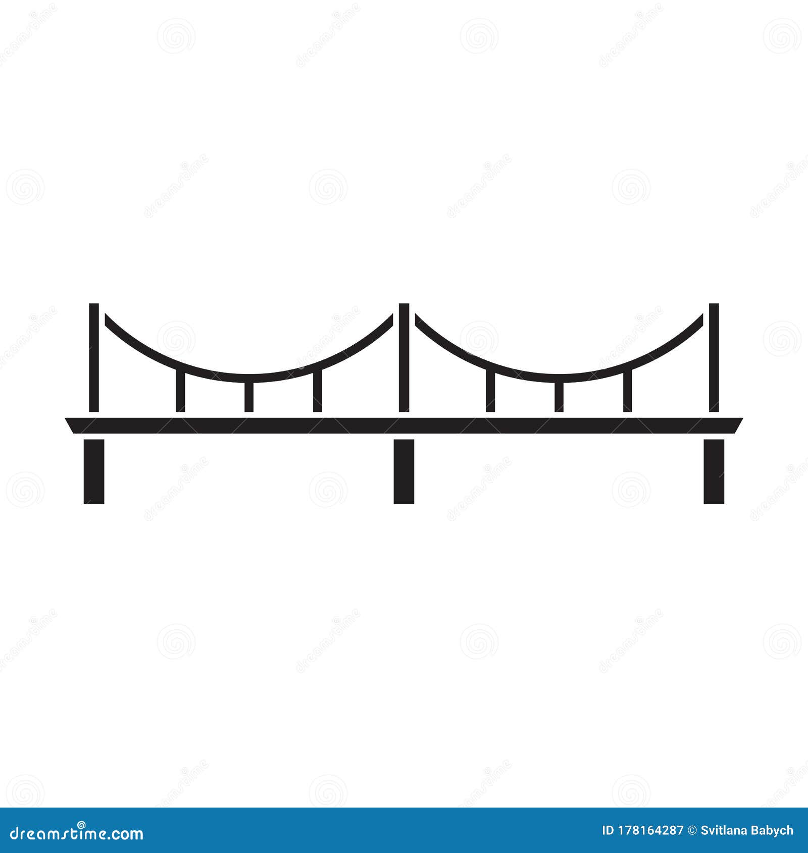 Bridge Vector Icon.Black Vector Icon Isolated on White Background ...
