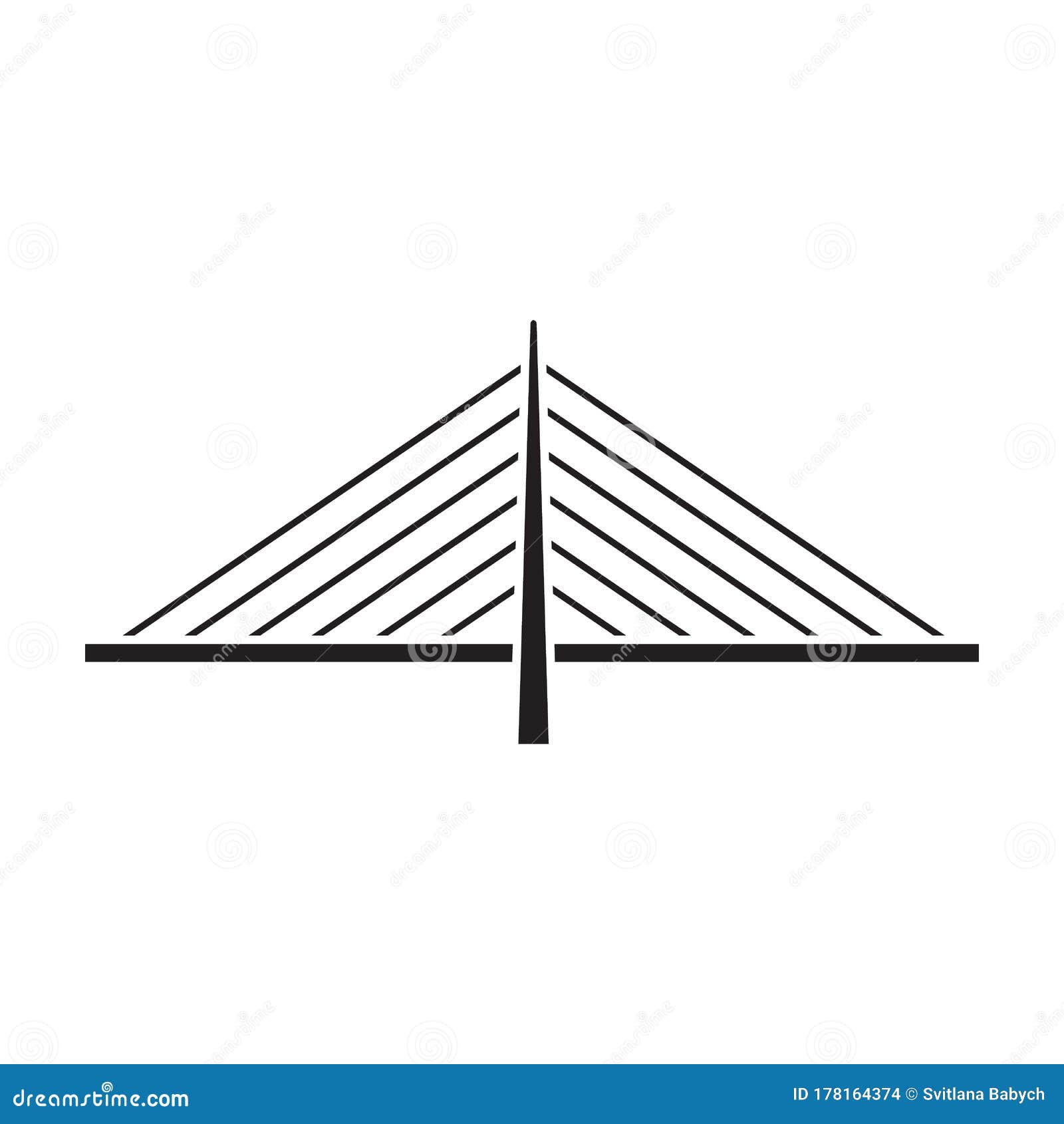 Bridge Vector Icon.Black Vector Icon Isolated on White Background ...