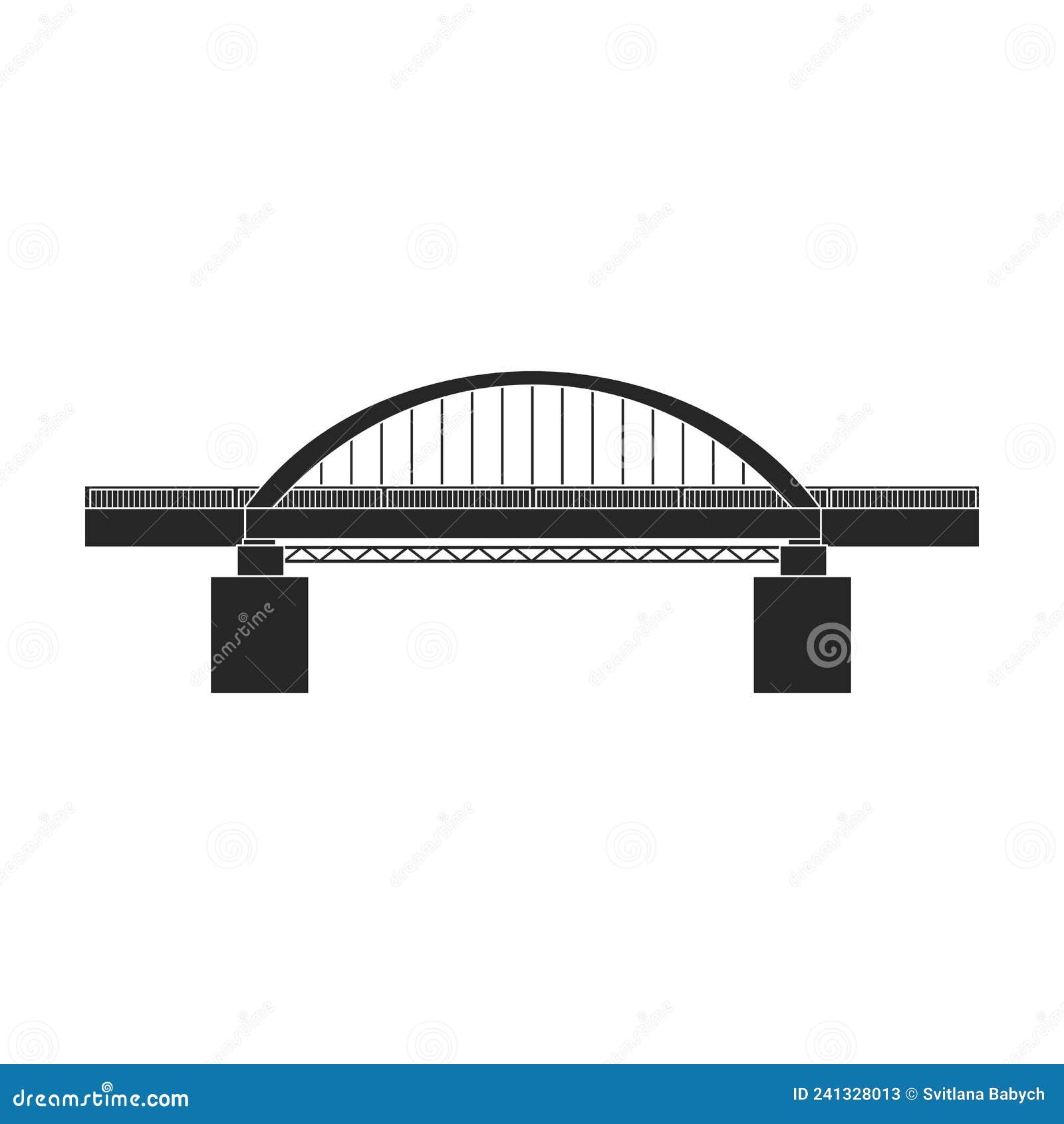 Bridge Vector Icon.Black Vector Icon Isolated on White Background ...