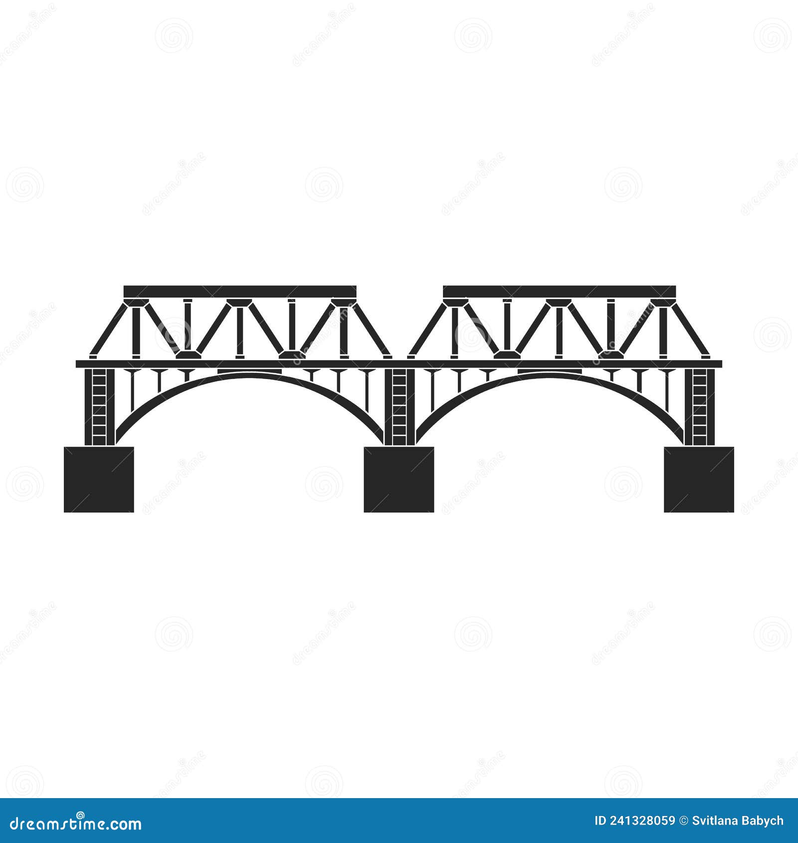Bridge Vector Icon.Black Vector Icon Isolated on White Background ...