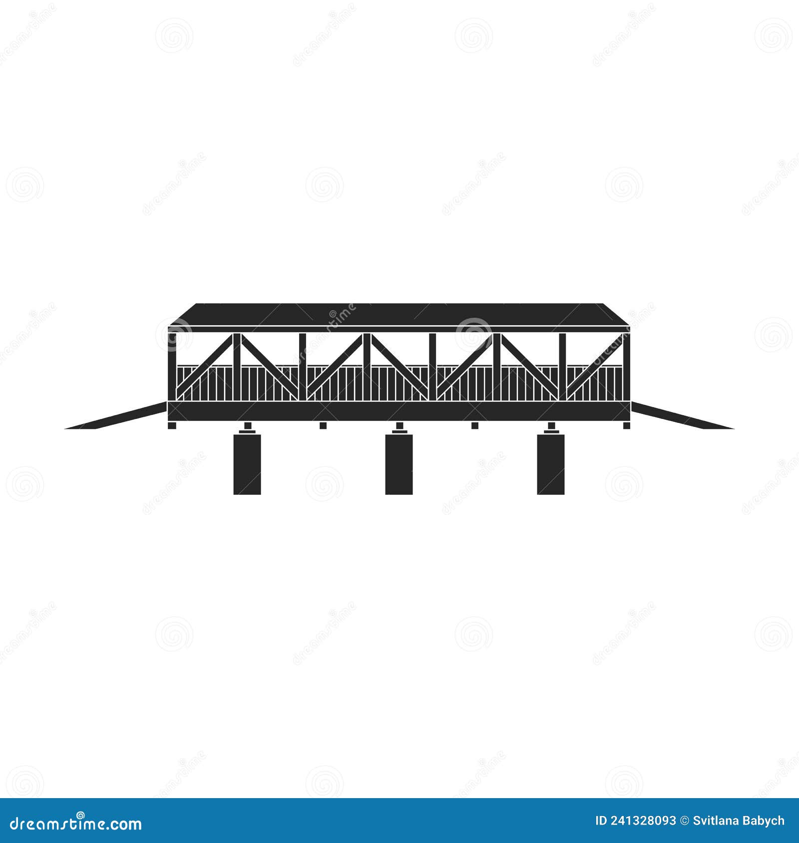 Bridge Vector Icon.Black Vector Icon Isolated on White Background ...