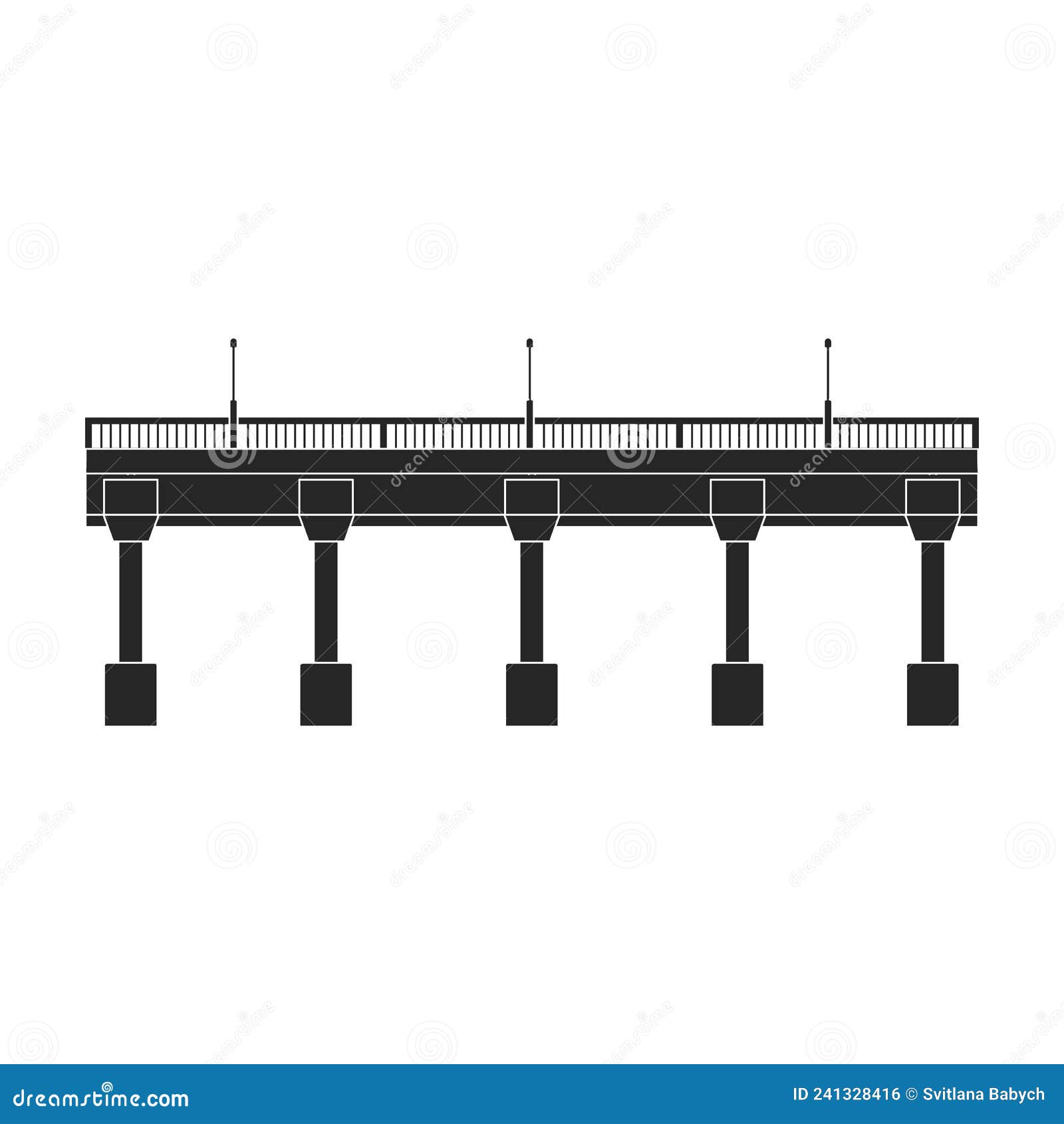 Bridge Vector Icon.Black Vector Icon Isolated on White Background ...