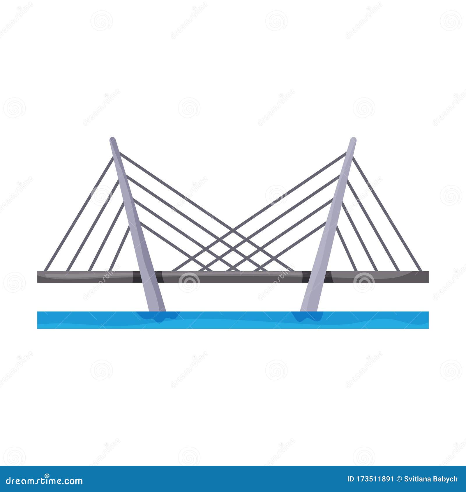 Bridge Vector Icon.Cartoon Vector Icon Isolated on White Background ...