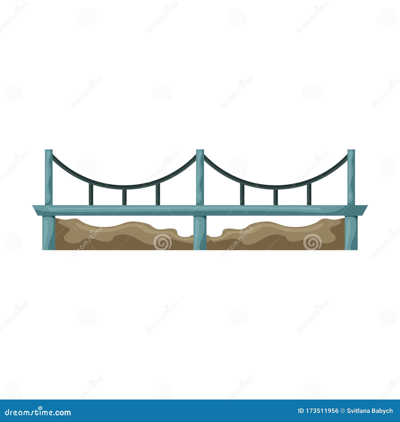Bridge Vector Icon.Cartoon Vector Icon Isolated on White Background ...