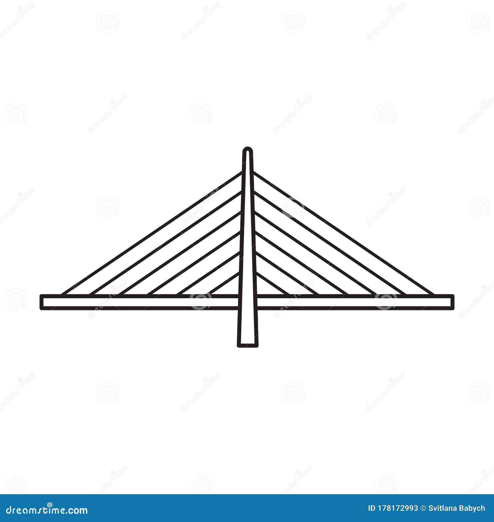 Bridge Vector Icon.Outline Vector Icon Isolated on White Background ...