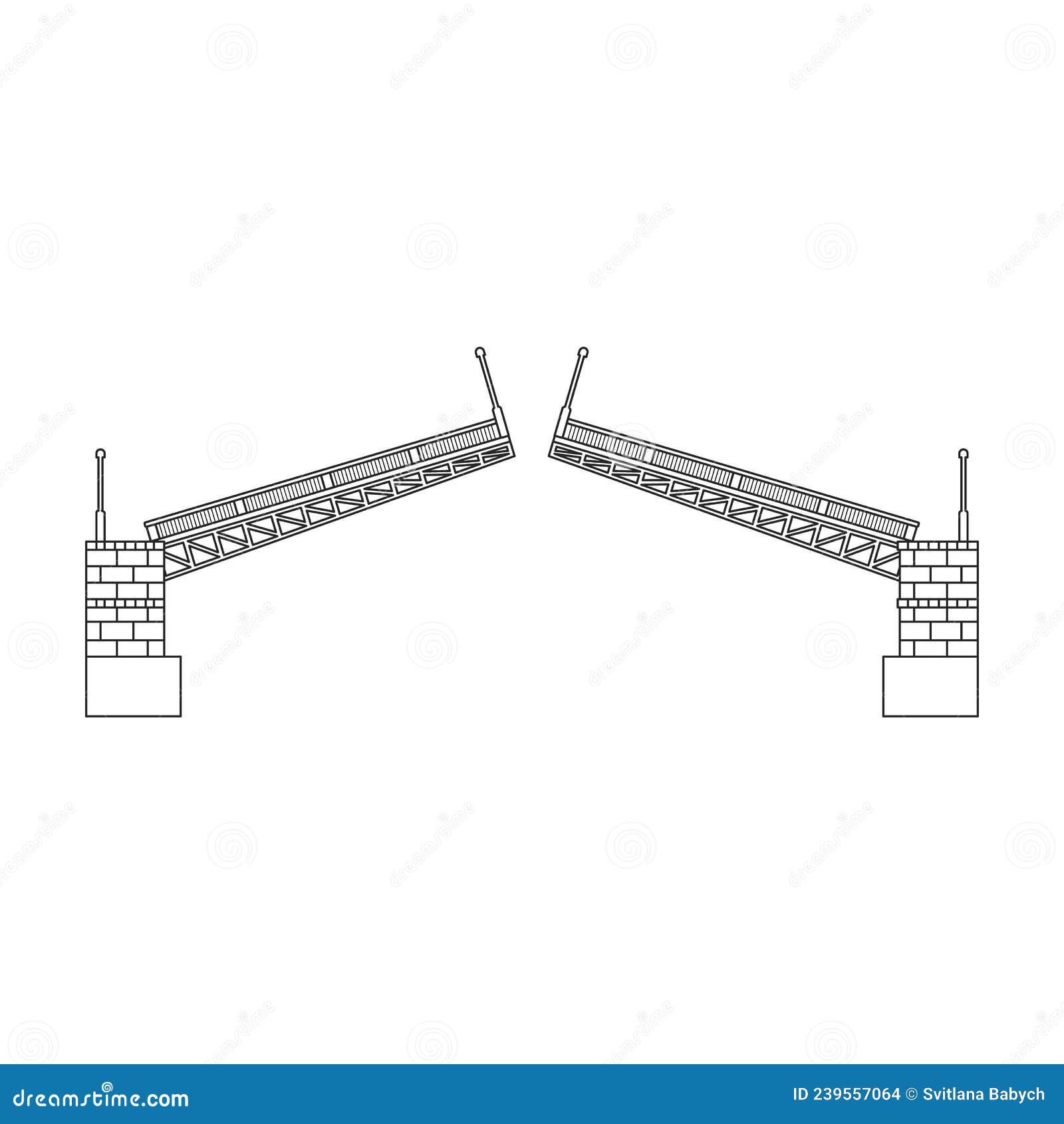 Bridge Vector Iconz Outline Vector Icon Isolated on White Background ...