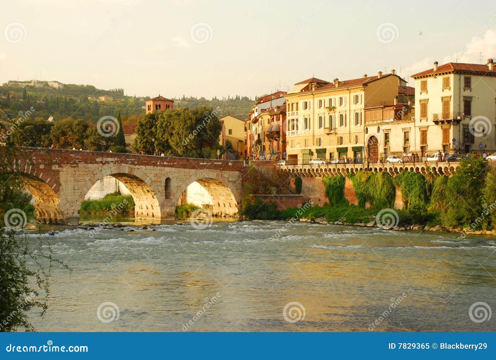 Bridge in Verona stock image. Image of travel, city, stream - 7829365